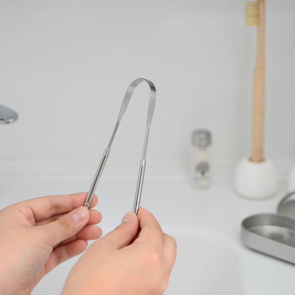 Stainless Steel Tongue Scraper with Metal Case - 2 Pack - Plastic Free ...