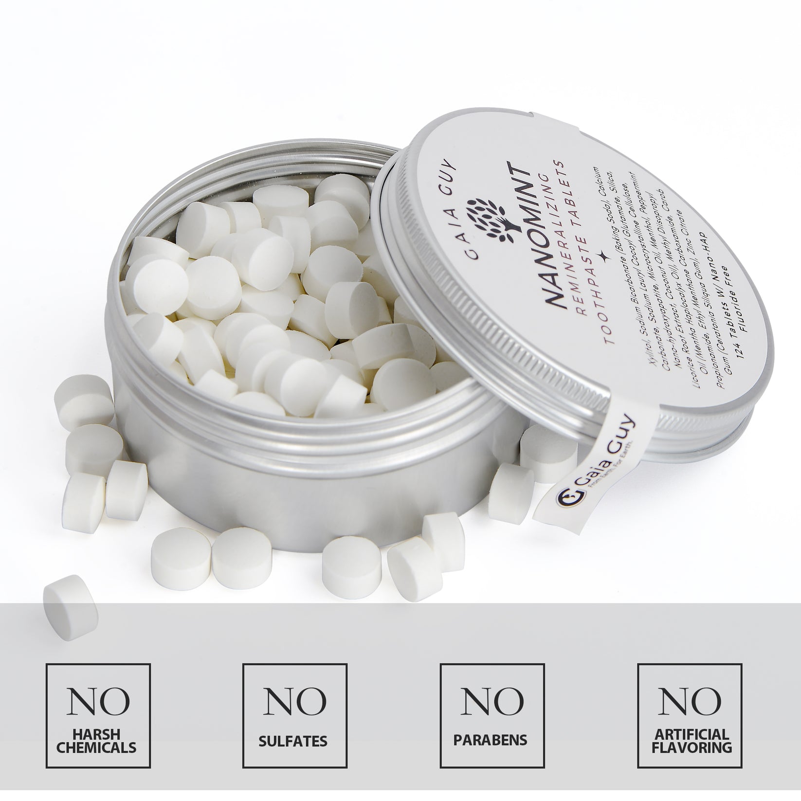 NanoMint Toothpaste Tablets with NanoHydroxyapatite | 124 Tabs ...
