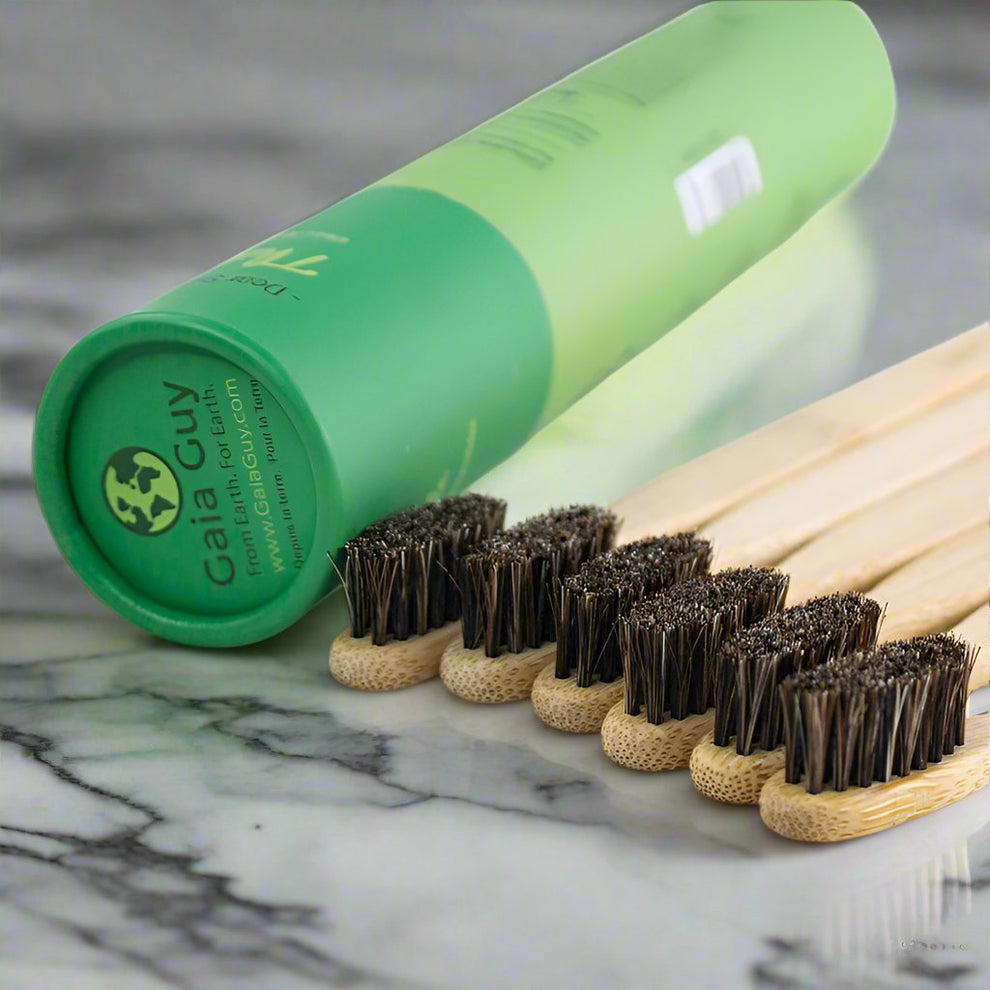Bamboo and Horsehair Toothbrush - Natural Bristle Toothbrush Medium-So ...