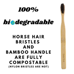 Bamboo and Horsehair Toothbrush - Natural Bristle Toothbrush Medium-So ...