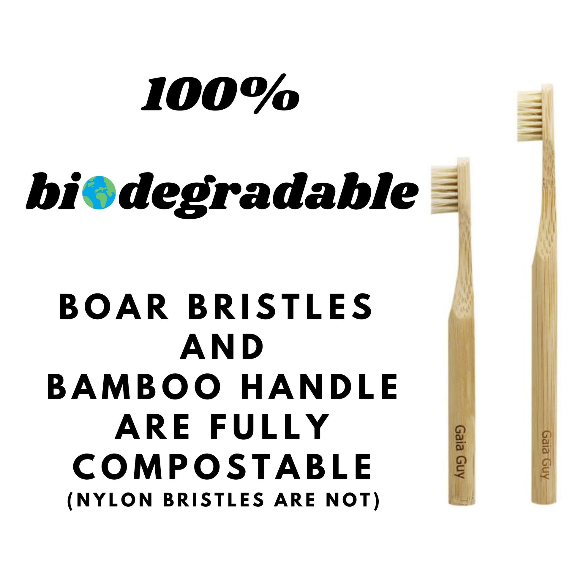 Boar Hair Bamboo Toothbrush 8-Pack — Kids & Adults, No Microplastics ...