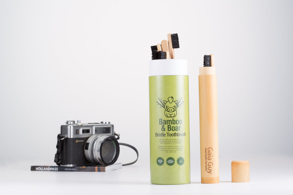 Natural Bristle Bamboo Toothbrush With Boar Hair - 6-pack – Gaia Guy