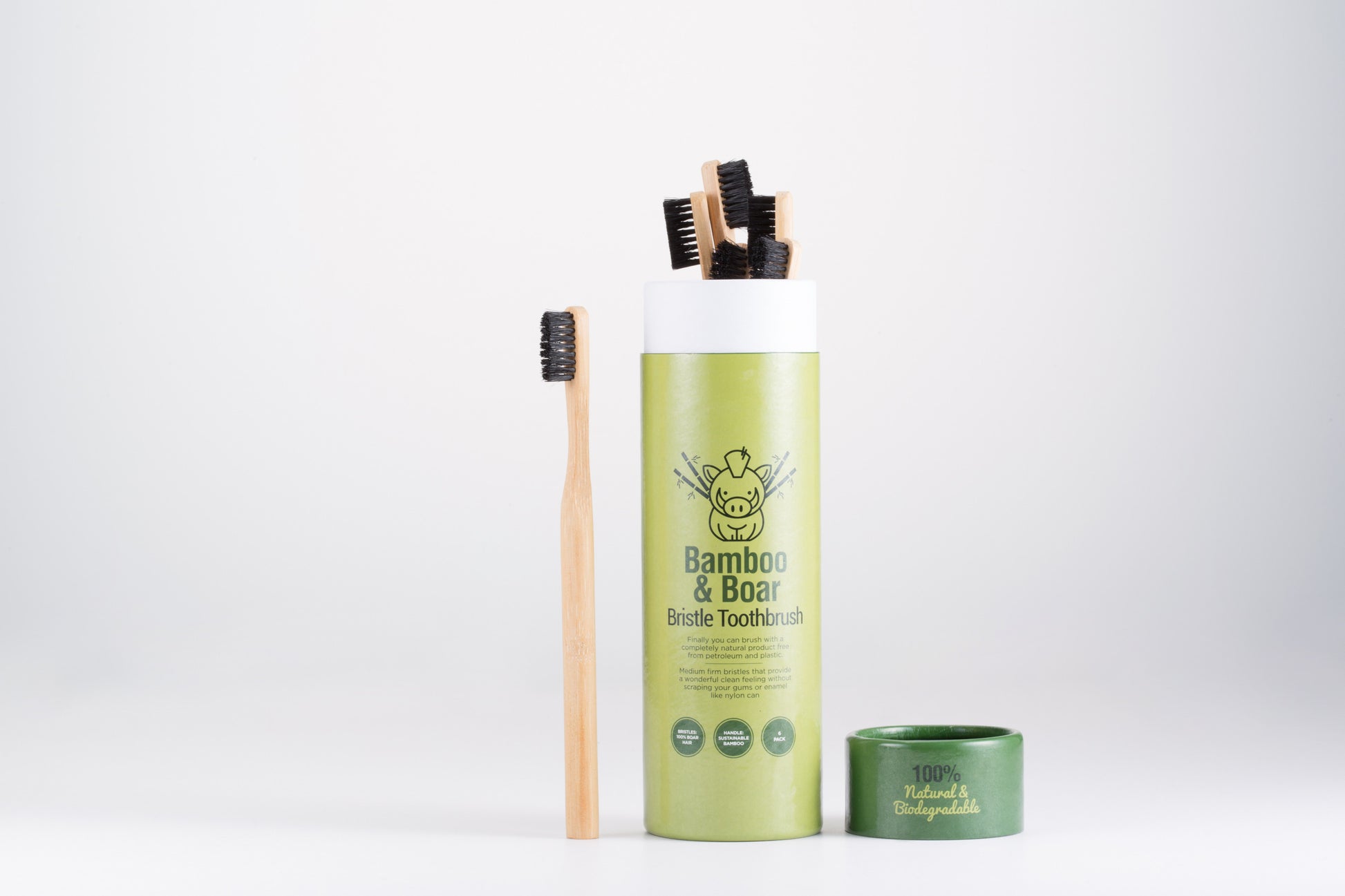 Natural Bristle Bamboo Toothbrush With Boar Hair - 6-pack – Gaia Guy